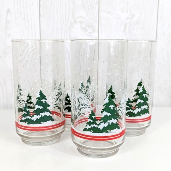 Libbey | Dining | Set Of 4 Libbey Drinking Glasses Vintage Evergreen ...